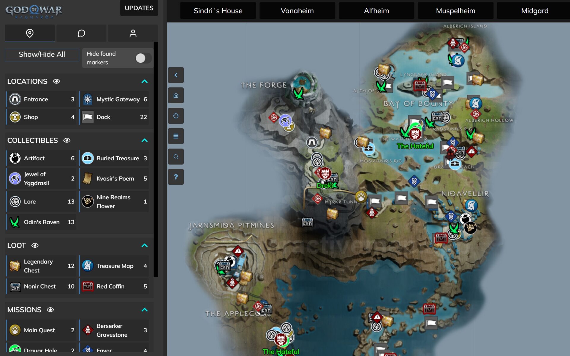 Mapa Interactivo de God of War Ragnarok - Gamers4Life